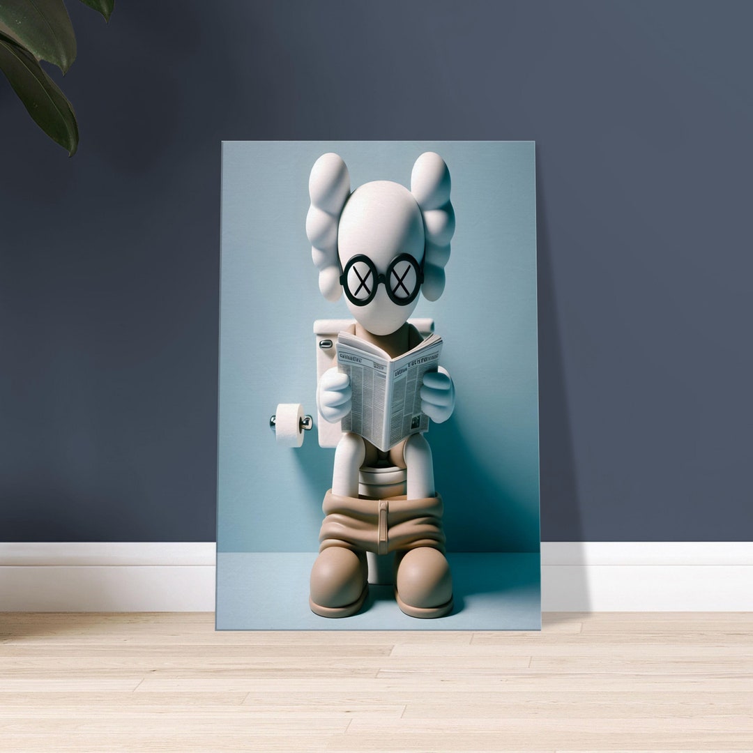 Kaws Canvas Print Funny Restroom Print Hypebeast Kaws Decoration Kaws ...