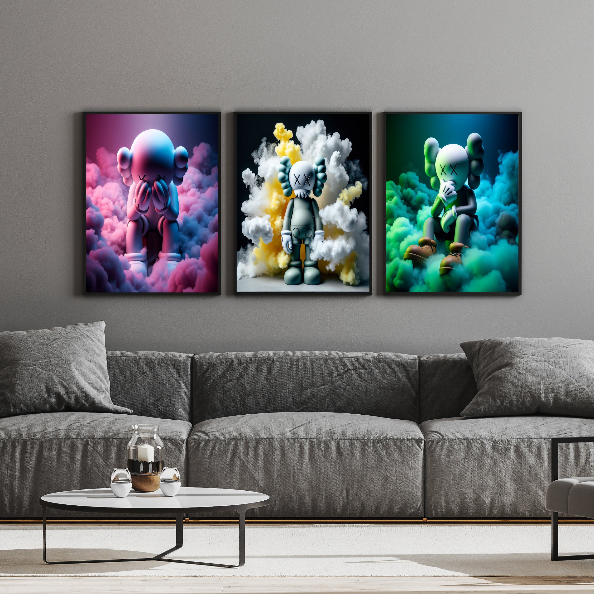 Kaws Poster, Hypebeast Toys Set of 3, Printable Graffiti Poster, Kaws ...