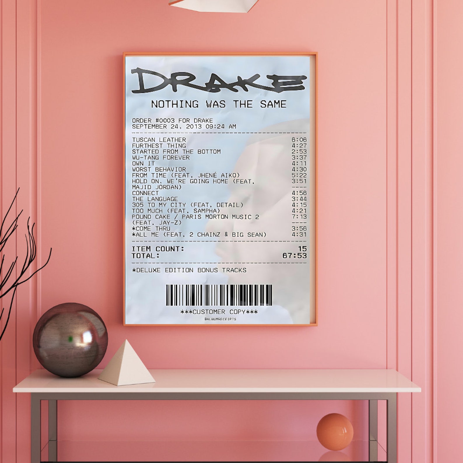 Drake Poster, Drake Minimalist Poster, Nothing Was the Same, Drake ...