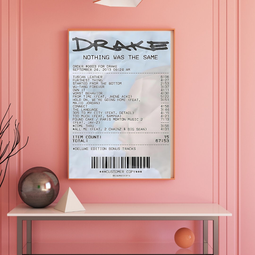 Drake Poster, Drake Minimalist Poster, Nothing Was the Same, Drake ...
