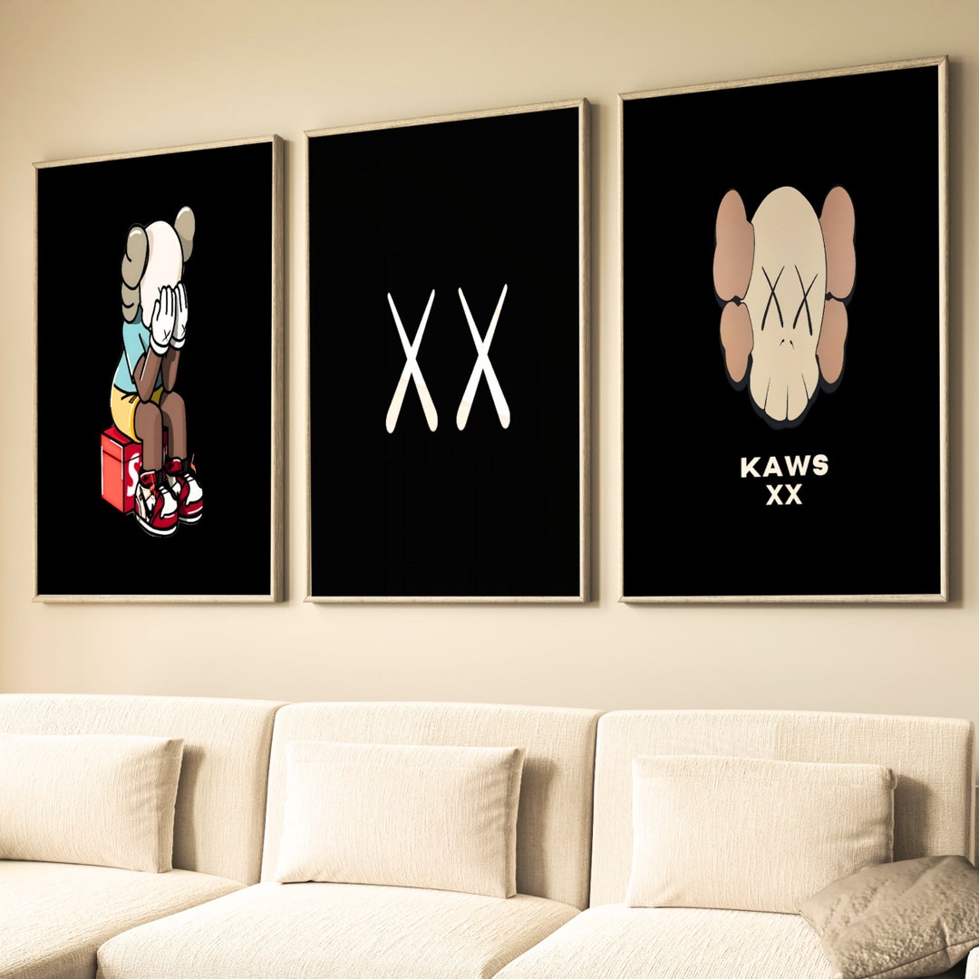 Kaws Poster Set of 3, Hypebeast Kaws Figure Poster, Kaws Poster Print ...