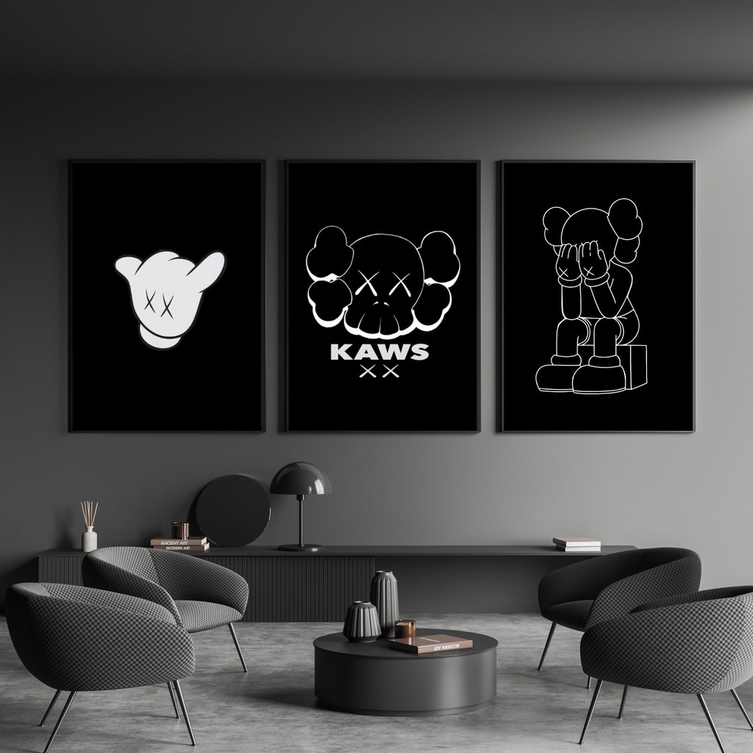 Hypebeast Toys Poster, Set of 3, Printable Kaws Graffiti Poster, Kaws ...