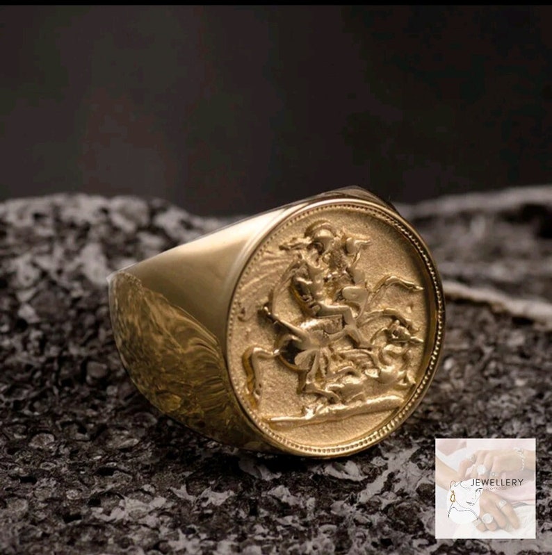 Gold Plated Steel Sovereign Coin Ring for Men and Women. - Etsy