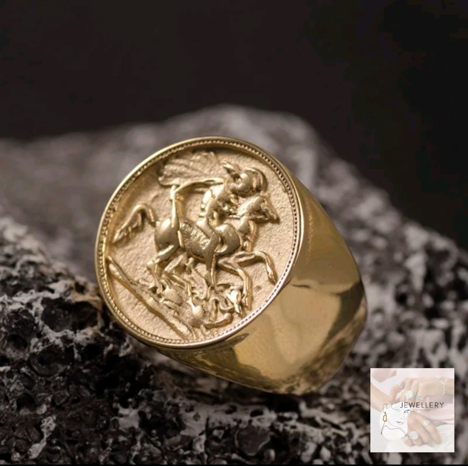 Gold Plated Steel Sovereign Coin Ring for Men and Women. - Etsy