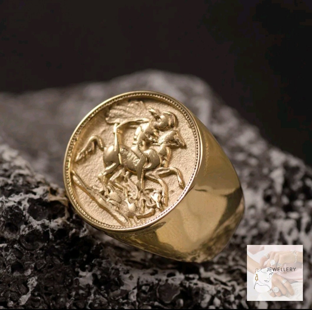 Gold Plated Steel Sovereign Coin Ring for Men and Women. - Etsy