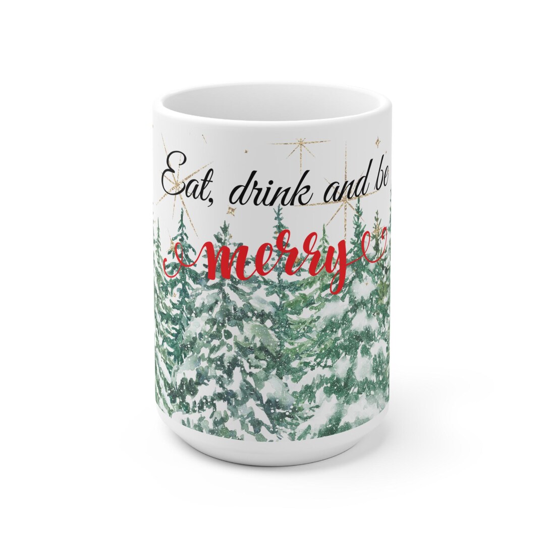 Festive Christmas Mug Winter Tree Coffee Mug holiday Pine Tea Cup Snowy ...