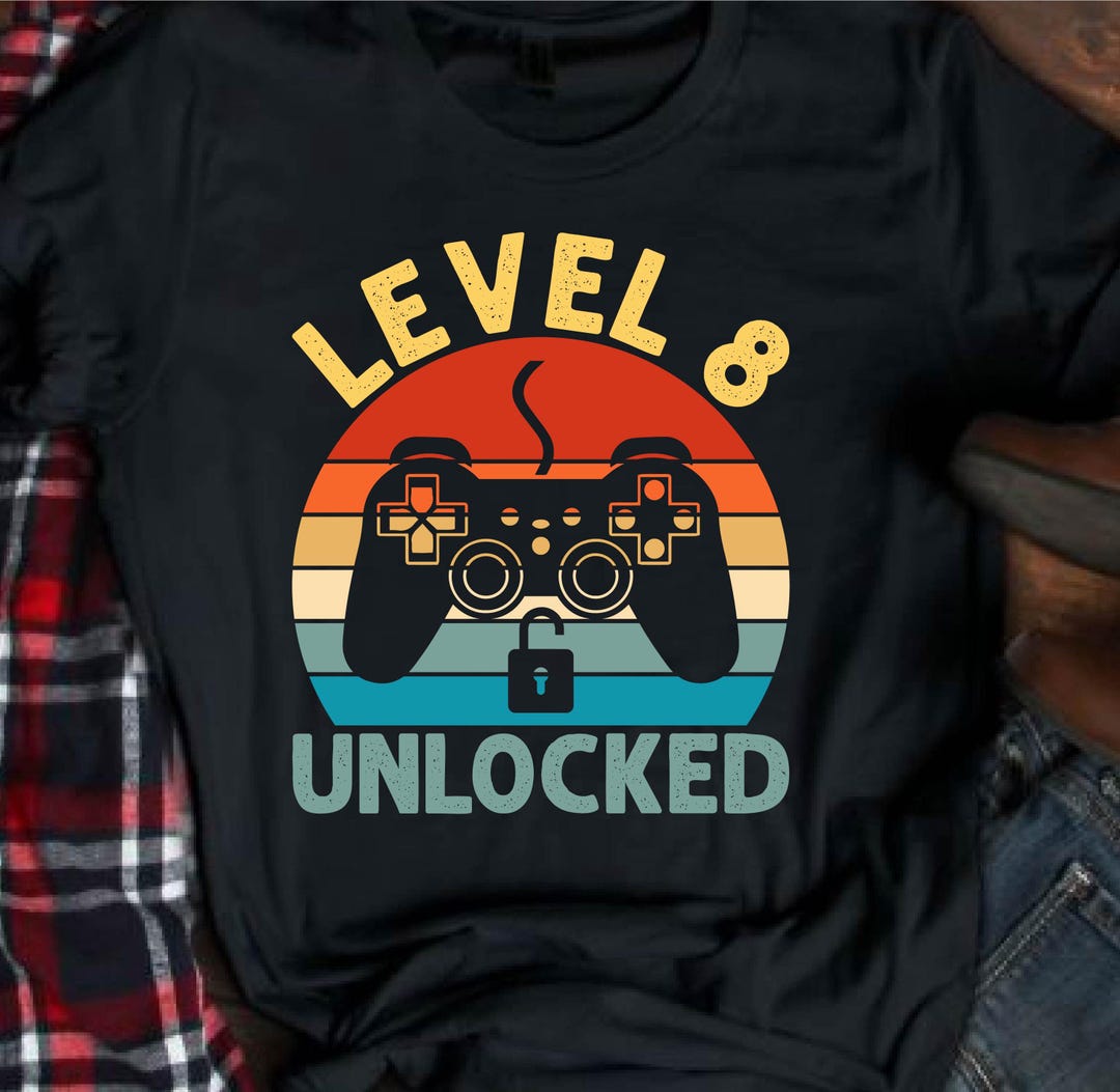 Level 8 Unlocked Birthday Svg, 8th Birthday Boy Gamer Svg, 8 Years Old ...