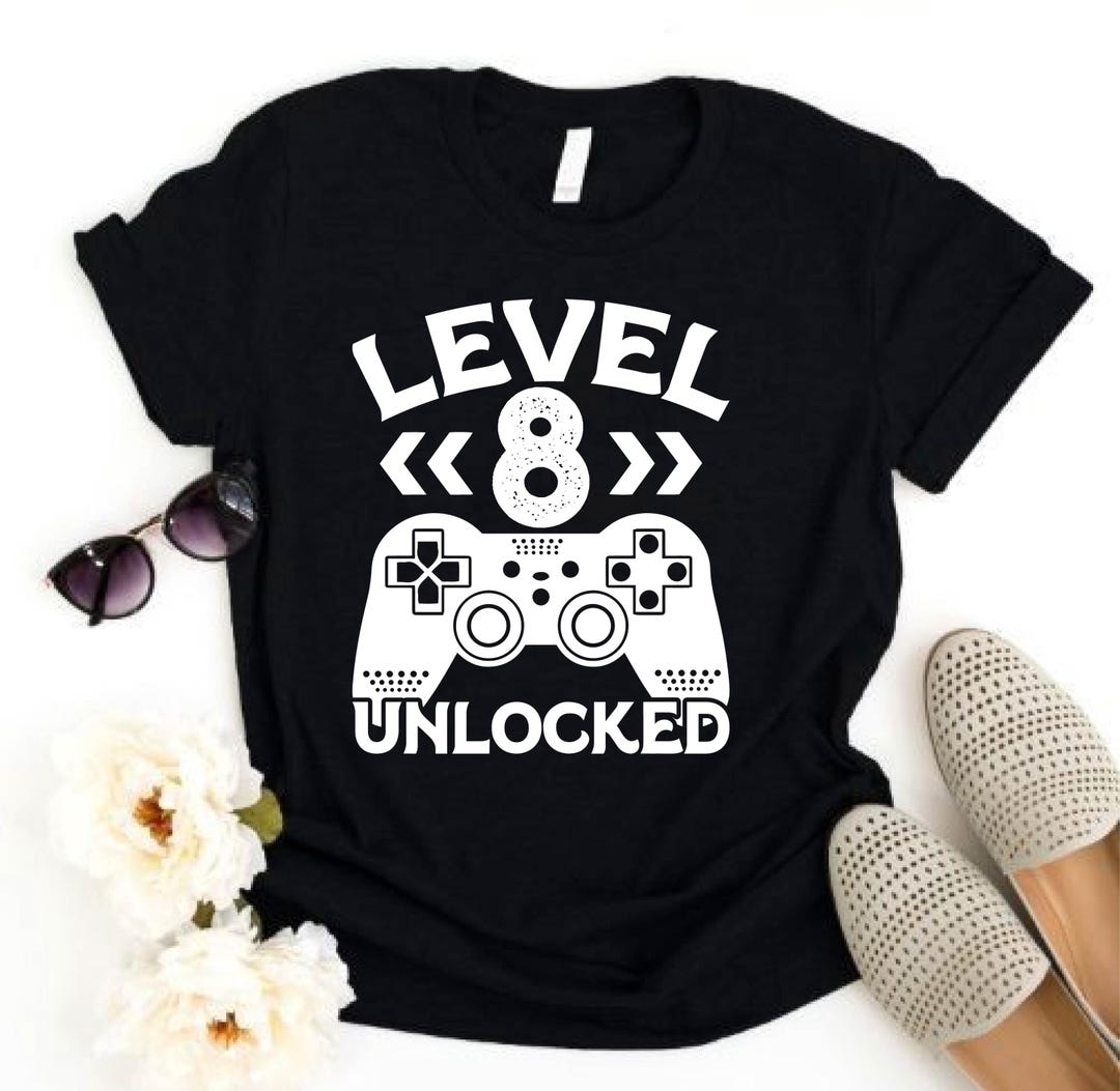 Level 8 Unlocked Birthday SVG, 8th Birthday Boy Gamer Svg, Funny Kids ...