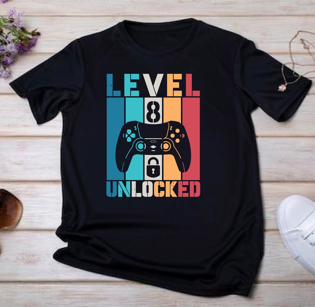 Level 8 Unlocked Birthday SVG, 8th Birthday Boy Gamer Svg, Funny Kids ...