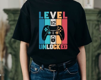 Level 12 Unlocked Svg, 12th Birthday Svg, My 12th Birthday Svg, Twelve ...