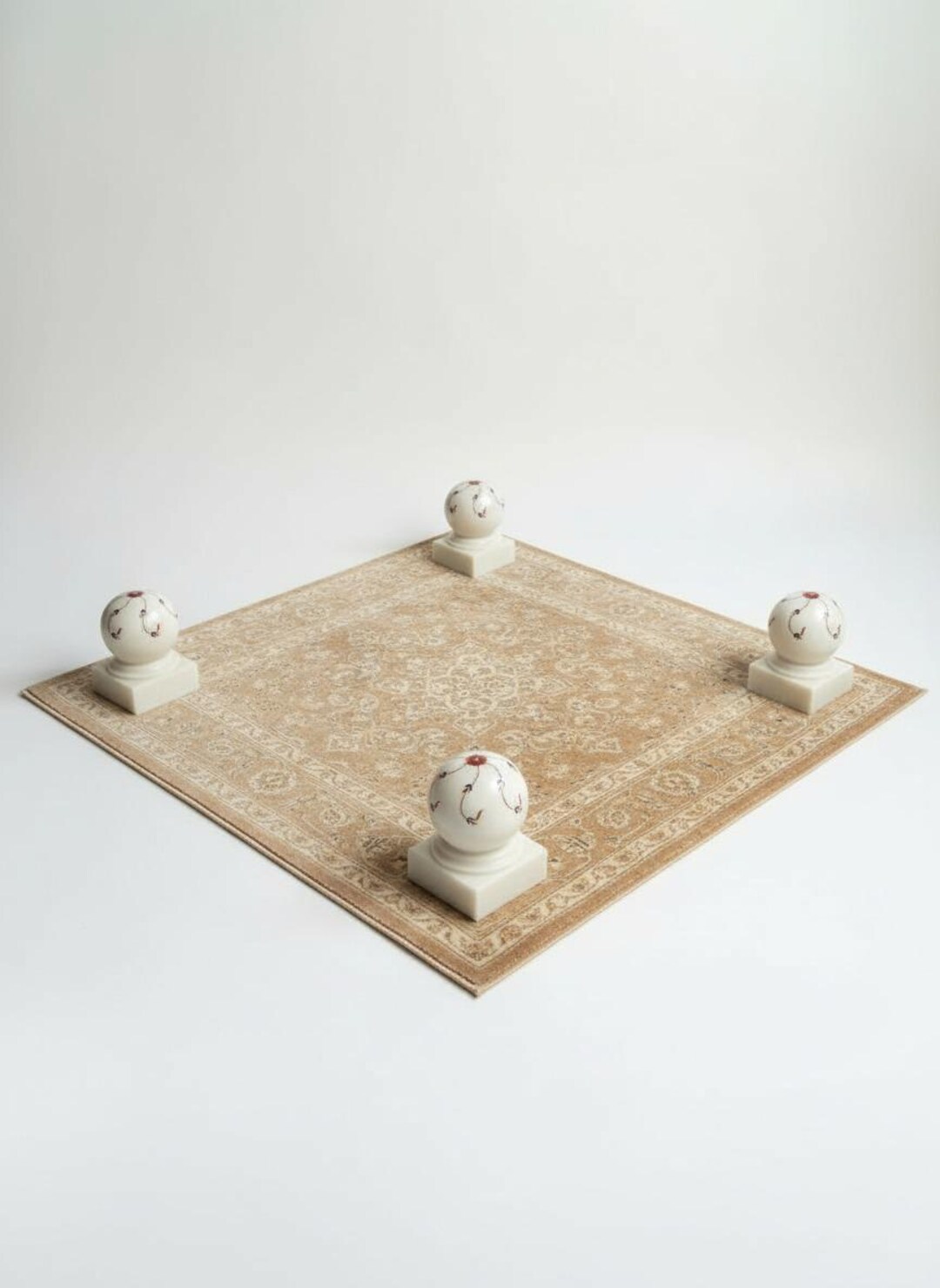 Marble Inlay Corner Finial Set, Decorative Ornament (set of 4) • Free ...