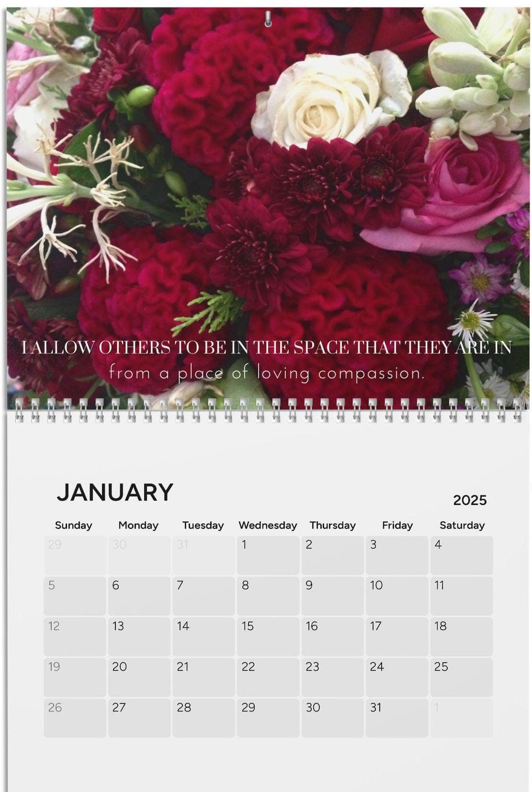 Affirmations Calendar 2025 for Daily Positive Mindset, Abundance ...