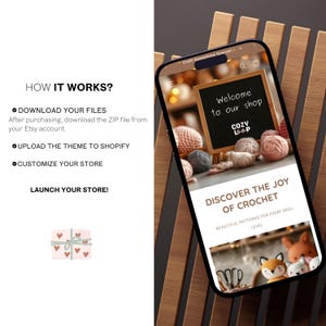 Cute Shopify Theme Handmade Shop Shopify Template for Digital Products Crochet Patterns Store ...