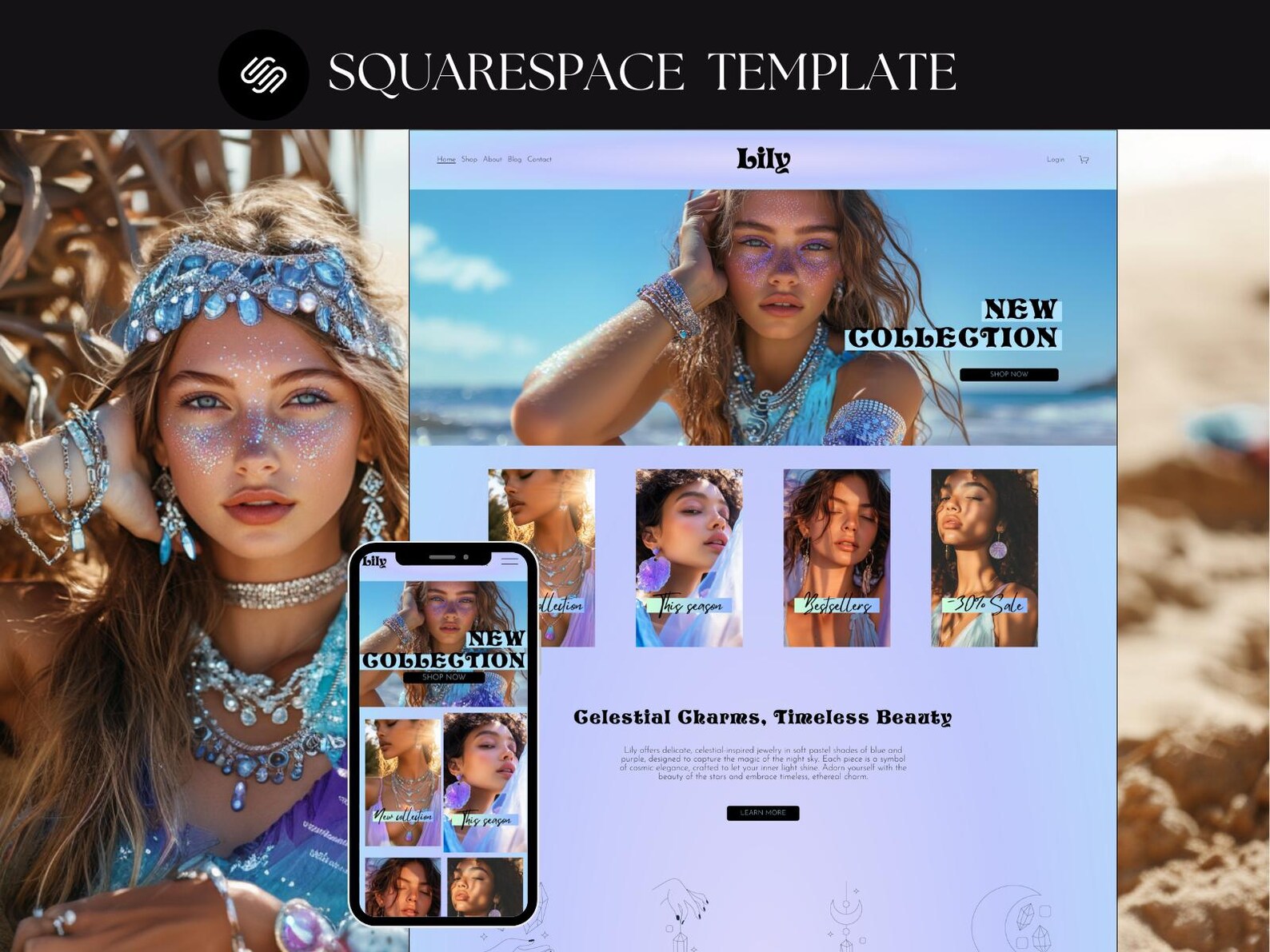 Bohemian Squarespace Template | Mystical Website Design | Celestial ...
