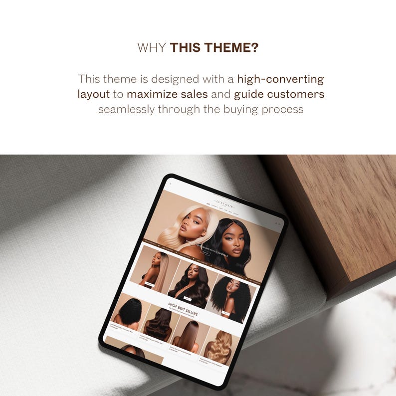 Luxury Hair Shopify Theme: Hair Extension & Wig Website Template - Etsy