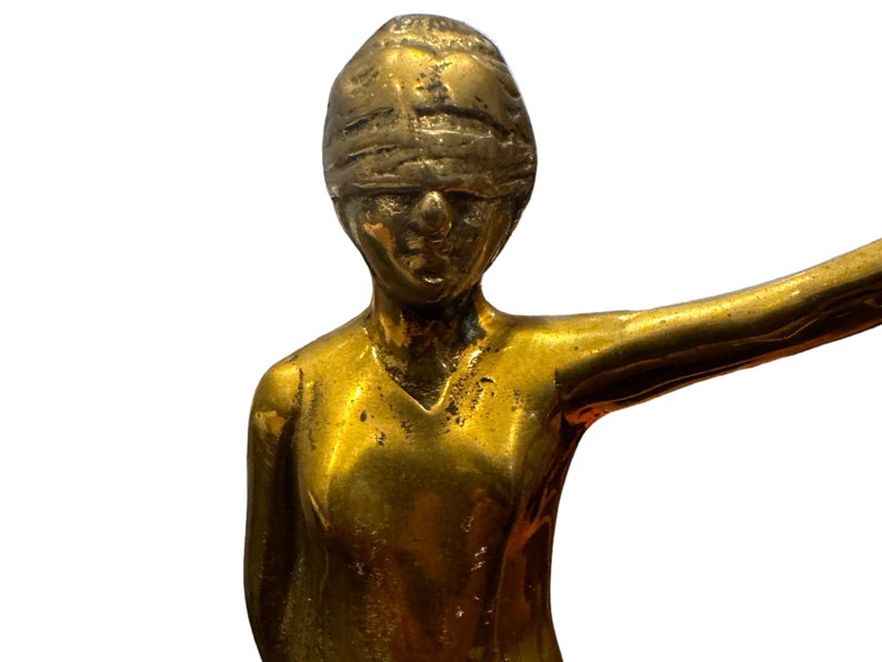 Vintage 10.5H Brass Libra Statue in Base L Lady Justice Greek Goddess ...