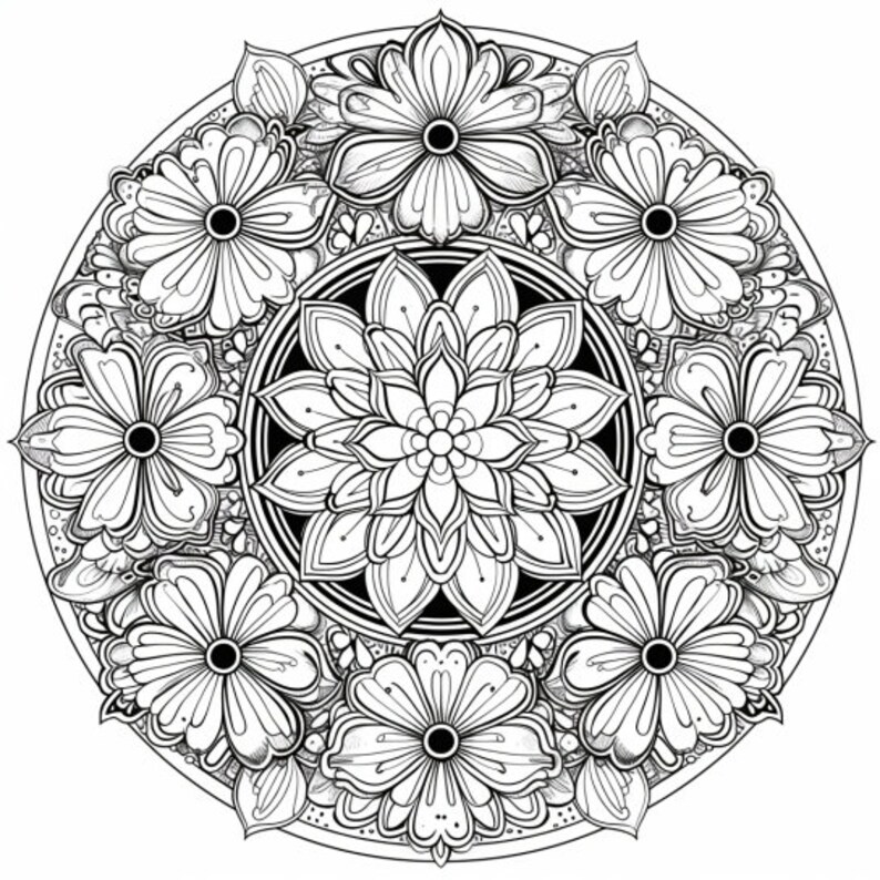 15 Mandala for Children for Spring, Coloring Pages - Etsy