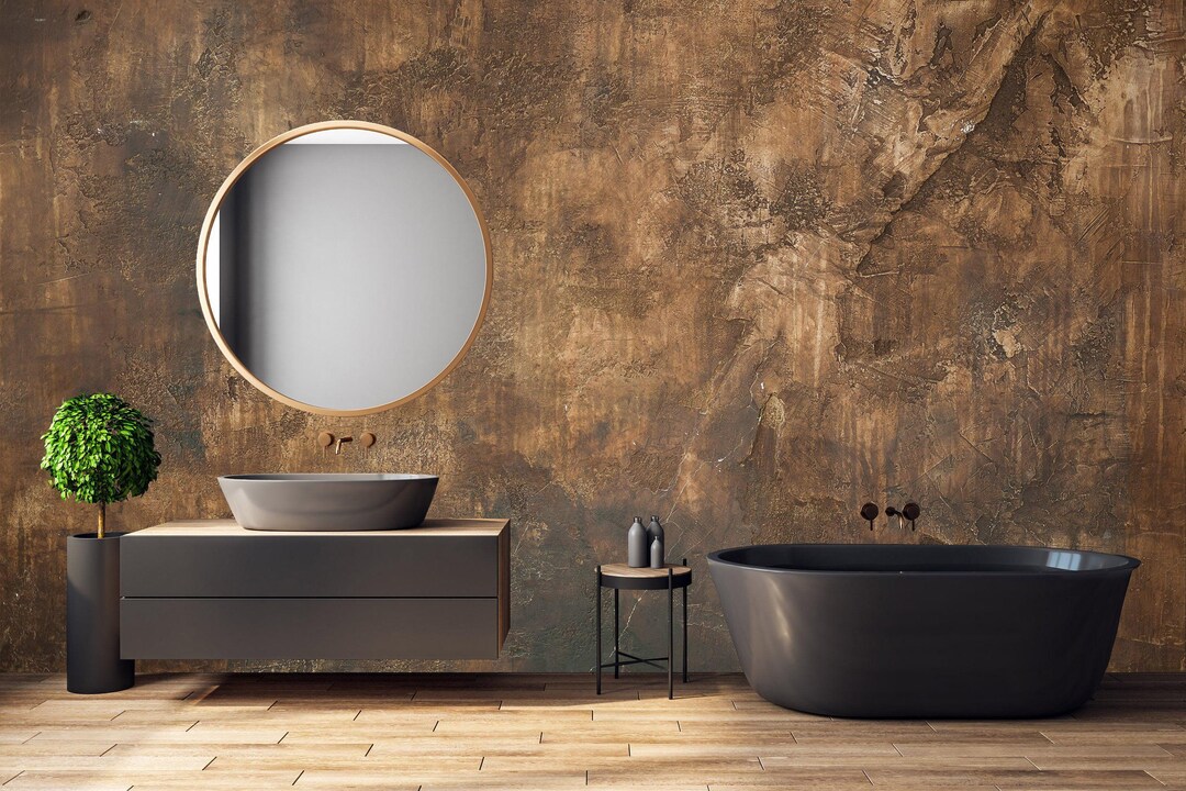Venetian Bronze Stucco Wallpaper | Modern Industrial Peel and Stick ...