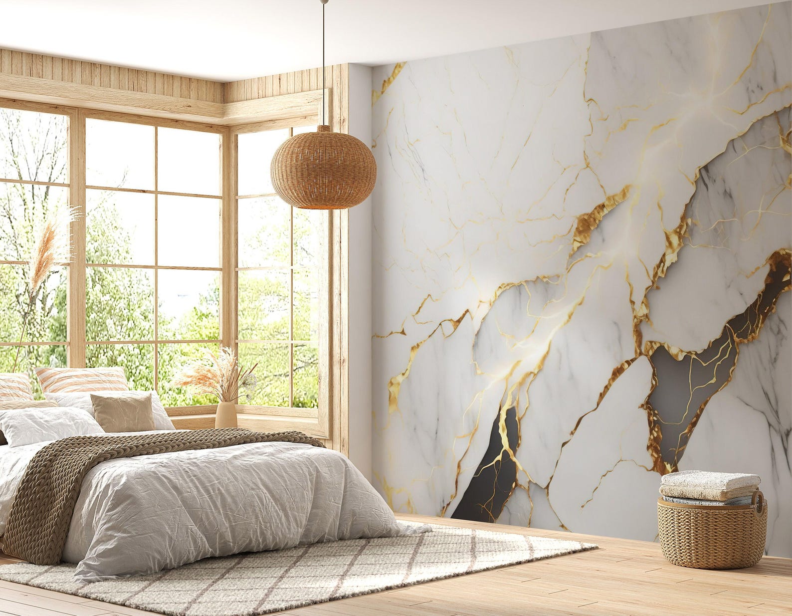 PERFECT Gold Marble Wallpaper | Modern Abstract Gold Mural | Luxury ...