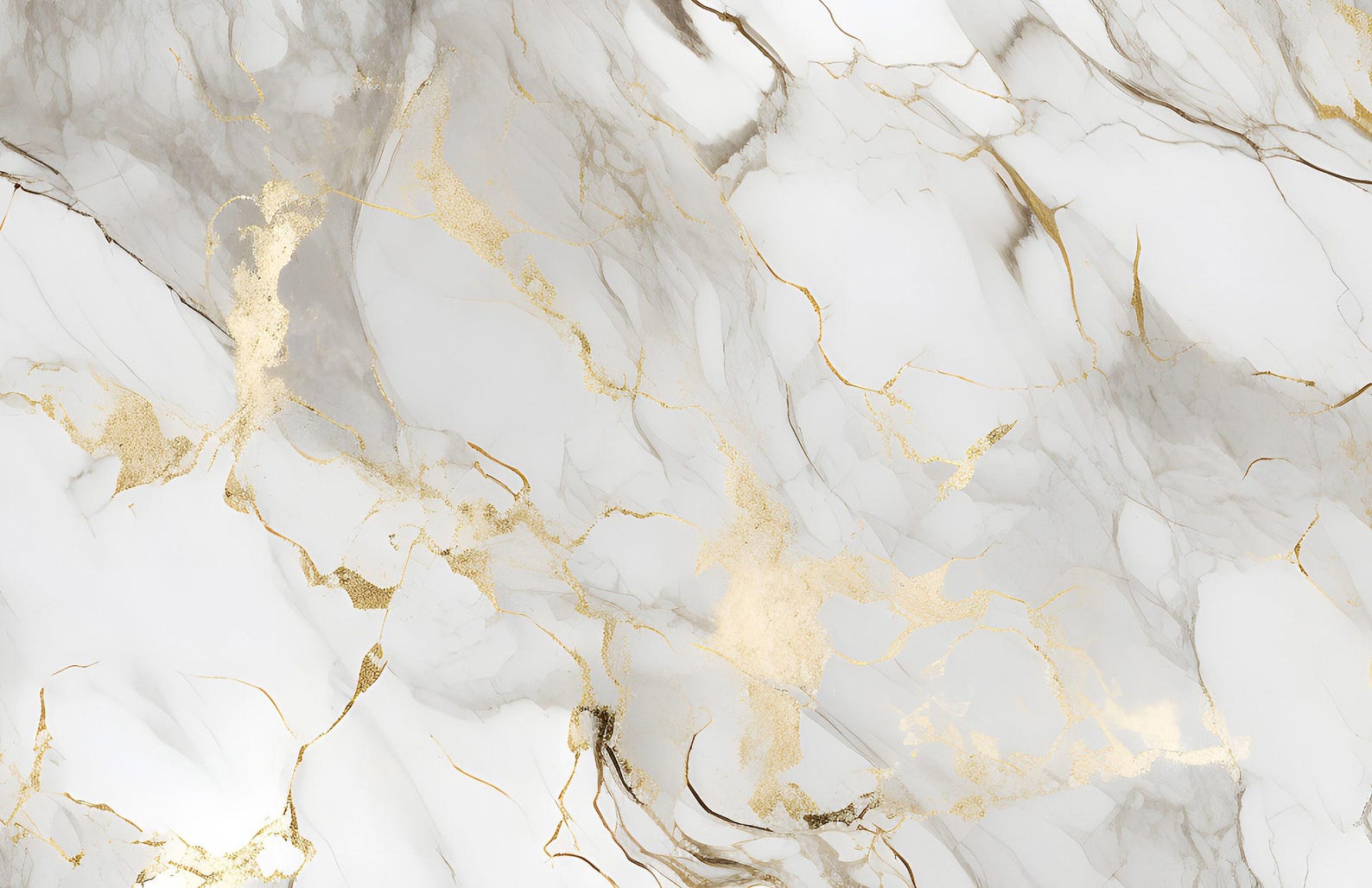 White Gold Marble Wallpaper | Modern Abstract Gold Marble Mural ...