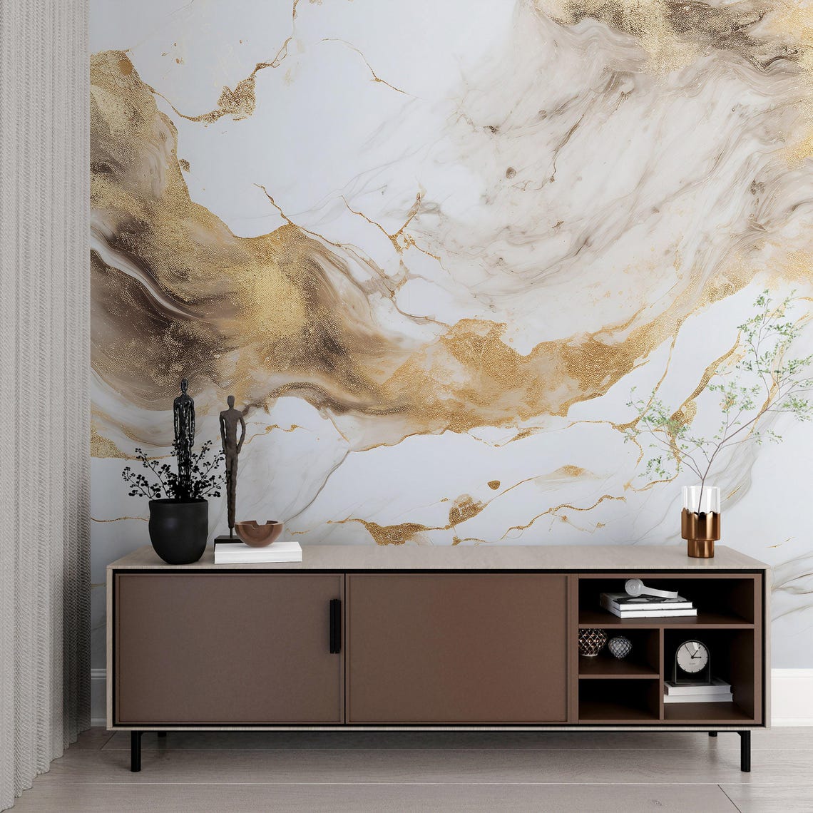 Perfect Gold Marble Wallpaper | Modern Abstract Gold Mural | Luxury ...