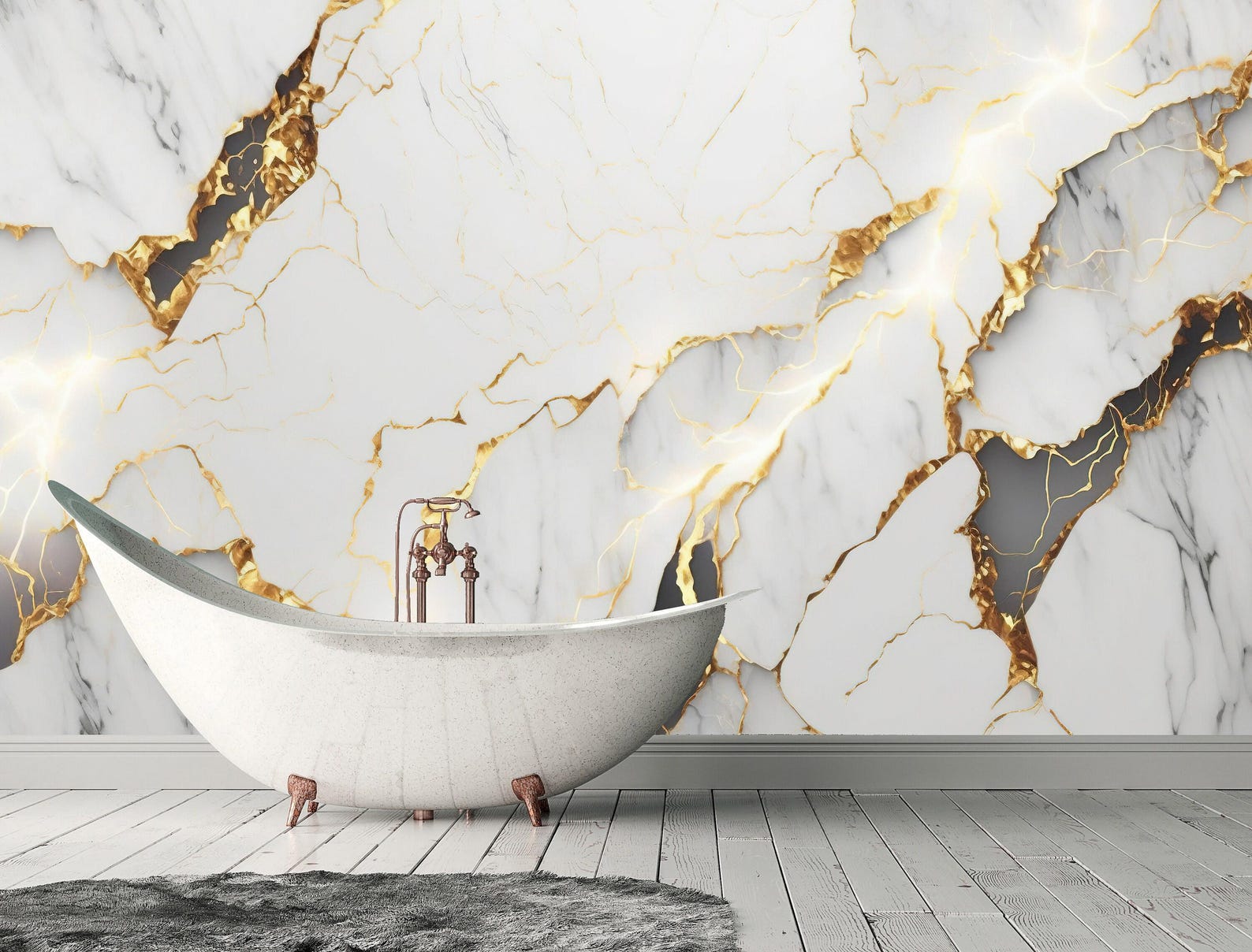 PERFECT Gold Marble Wallpaper | Modern Abstract Gold Mural | Luxury ...