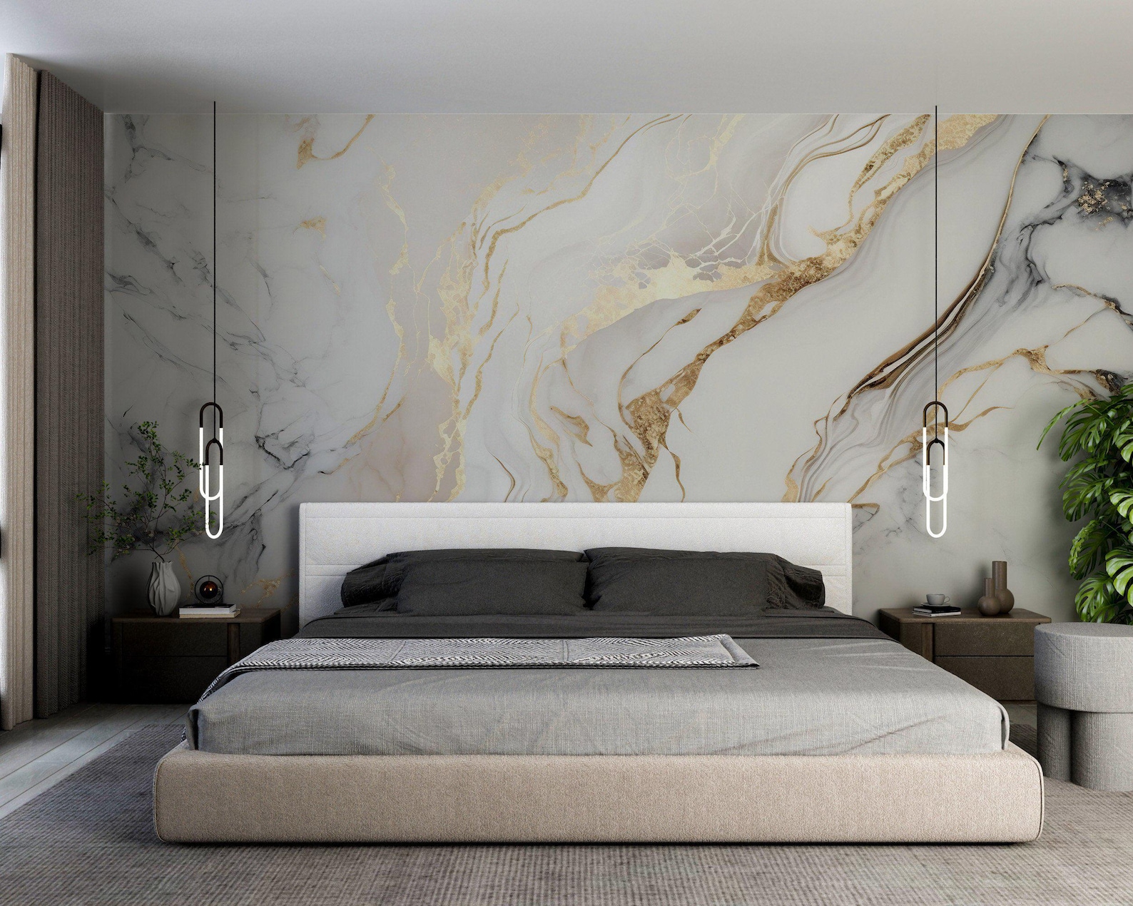 PERFECT Gold Marble Wallpaper | Modern Abstract Gold Mural | Luxury ...