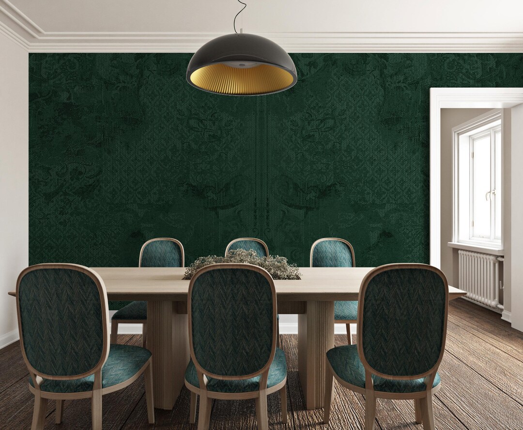 OLD Green Wallpaper Vintage Wallpaper Motif Stone Concrete Cement ...