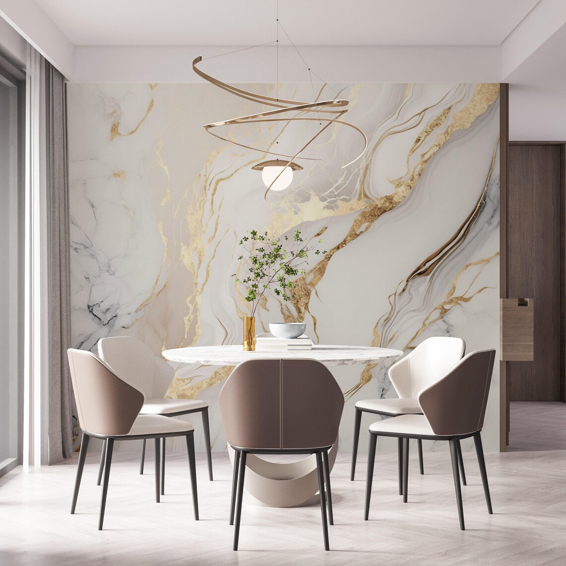 PERFECT Gold Marble Wallpaper | Modern Abstract Gold Mural | Luxury ...
