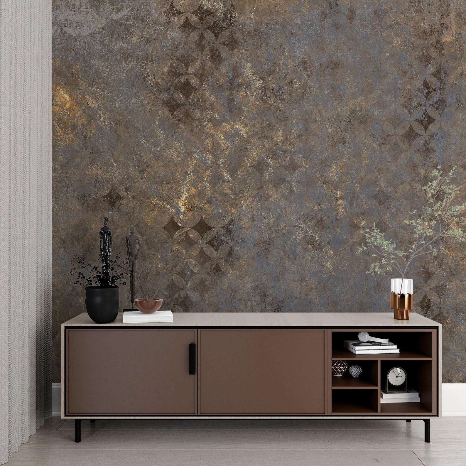 Modern Gold Venetian Wallpaper | Faux Texture | Decorative Paint Peel ...