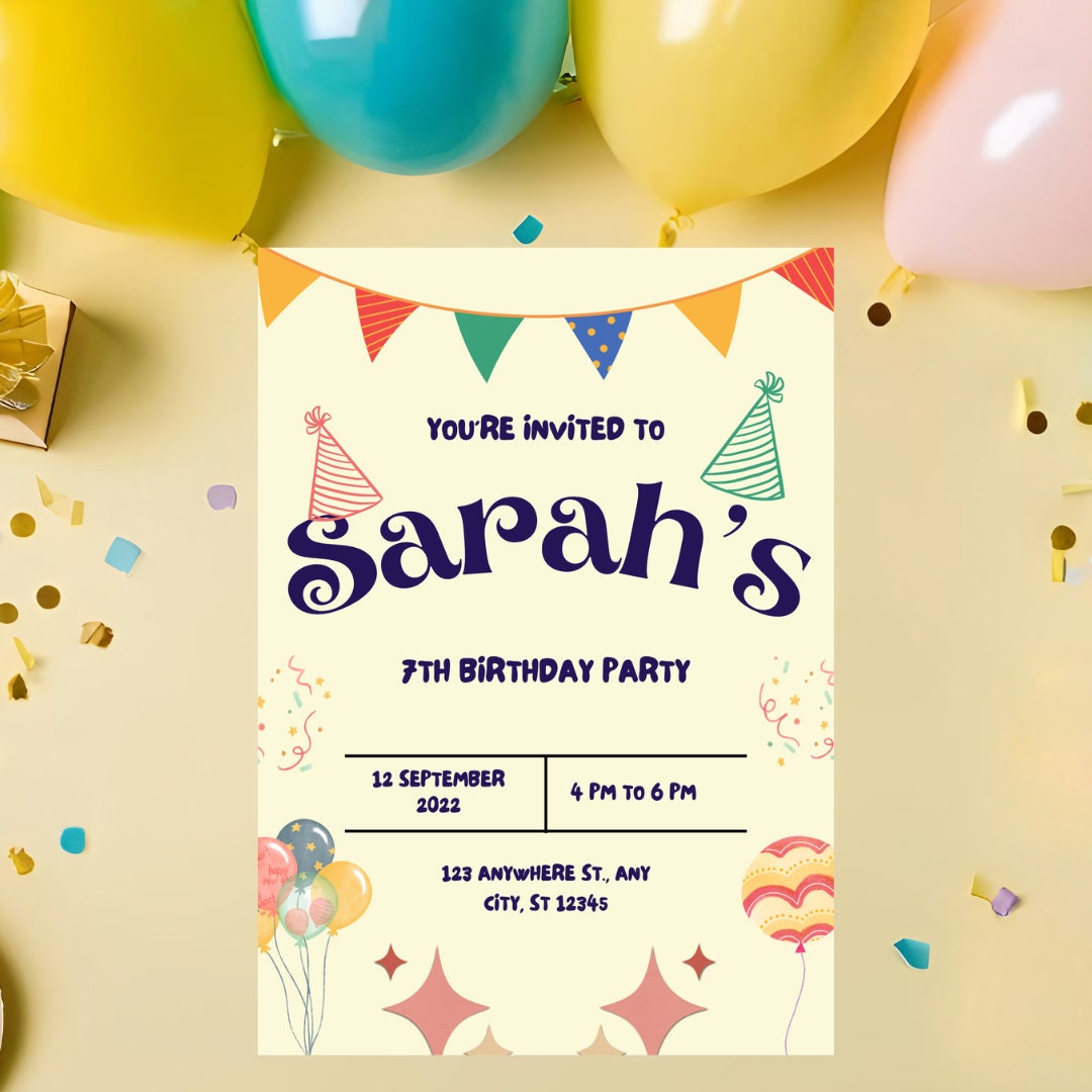 Editable Birthday Party Invite - Etsy