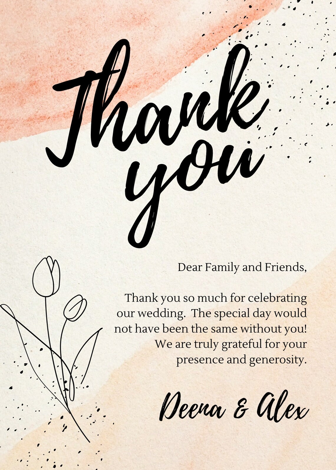 Editable Thank You Card, Printable, Editable, Thank You Card, Canva ...