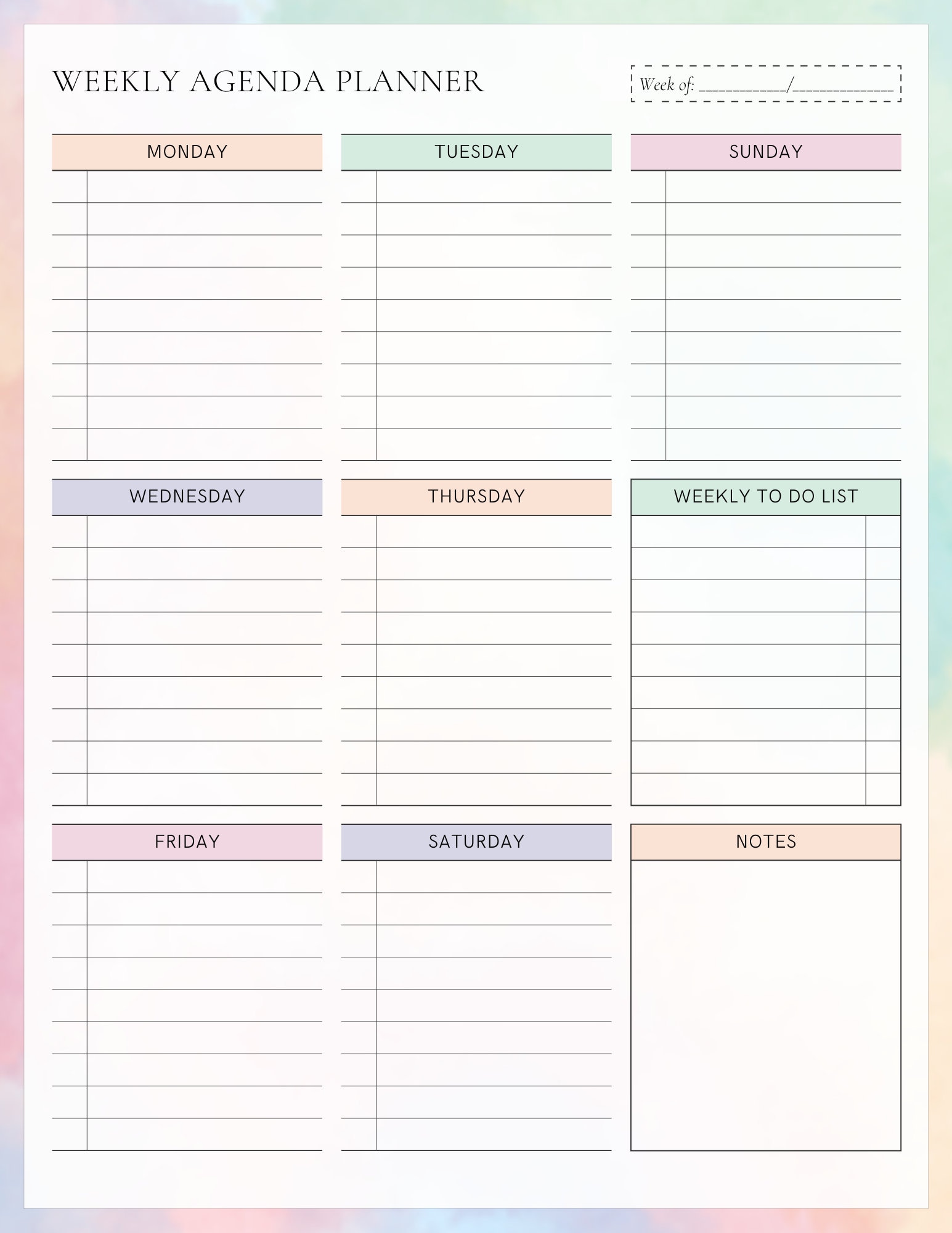 Editable Printable Planner, Daily Planner, Weekly Planner, Canva - Etsy