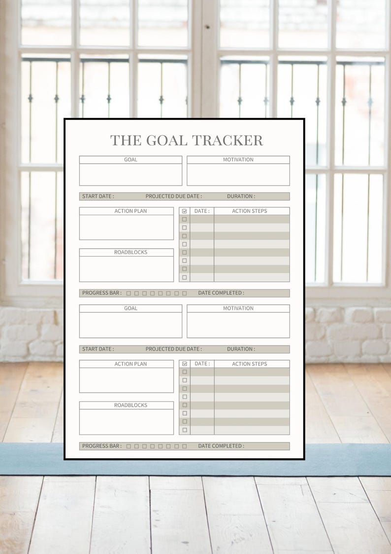 Goal Tracker, Goal Tracker Template - Etsy