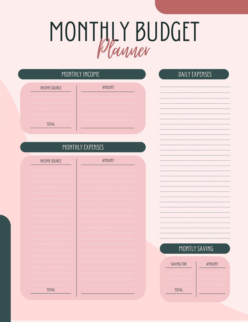 Budget Planner, Printable Planner, Budgeting Planner, Editable Planner ...