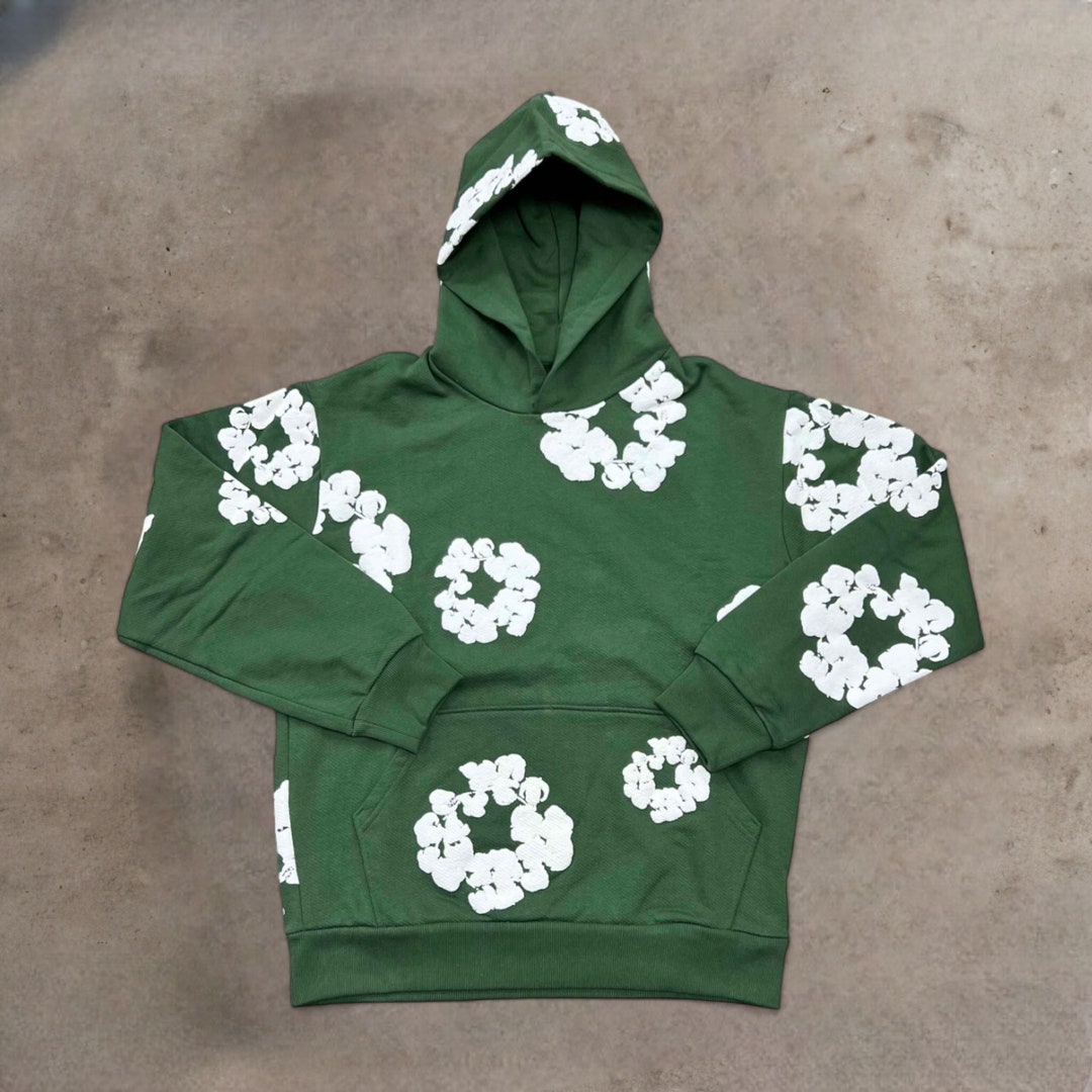Denim Tears Green the Cotton Wreath Hoodie Unisex Jumper Pullover ...