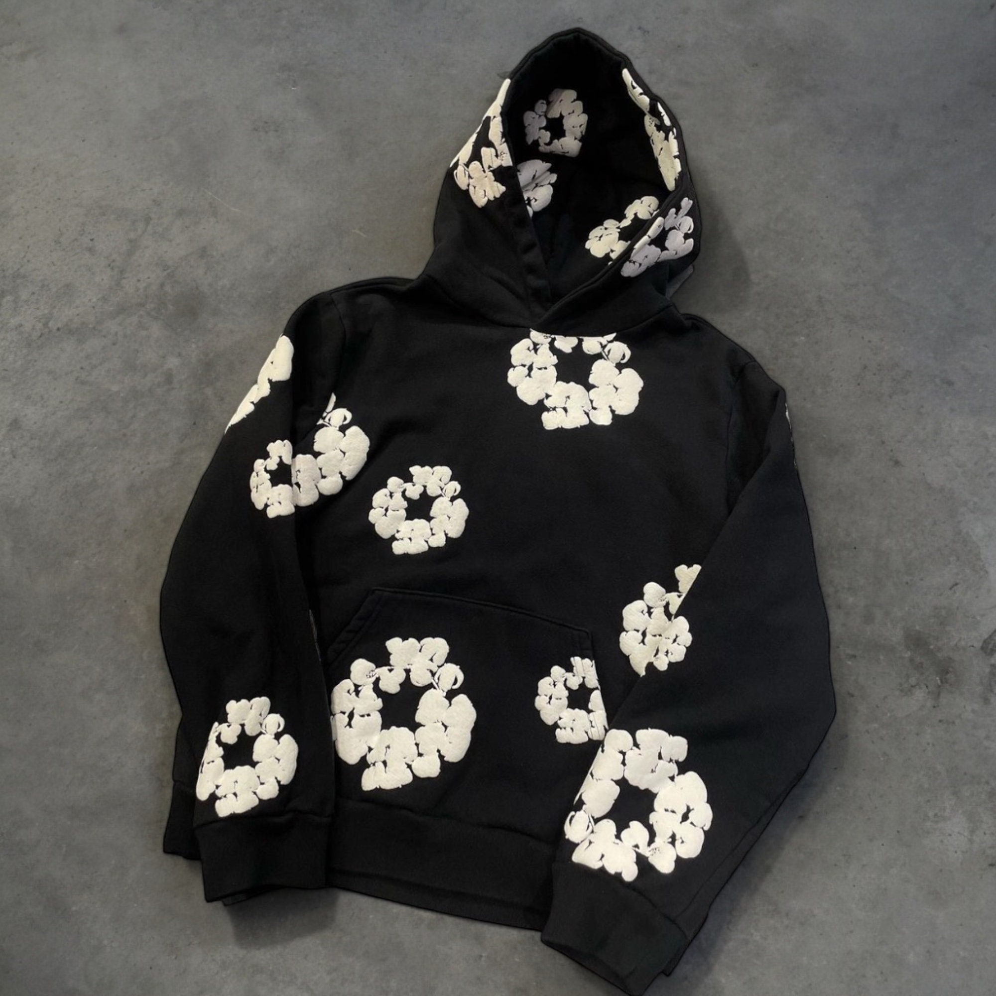 Denim Tears Black the Cotton Wreath Hoodie Unisex Jumper Pullover ...