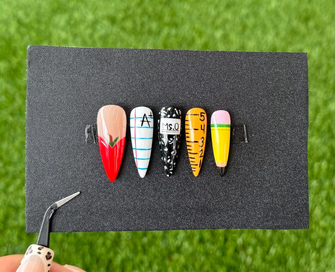 Back to School Teacher Nails | Customizable Teacher Nails - Etsy