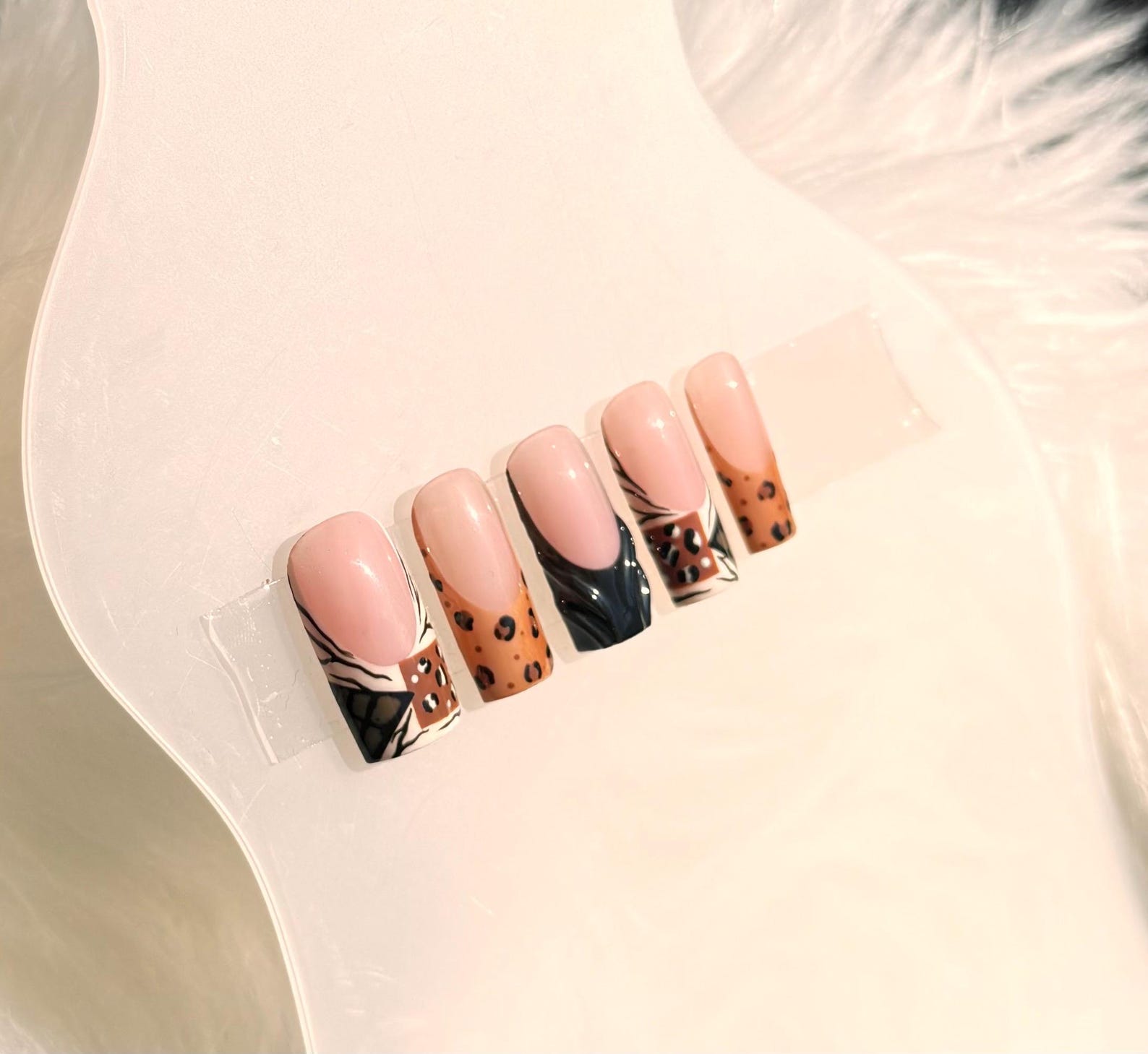 Brown Fall Nails | Classy Maximalist Nails - Etsy
