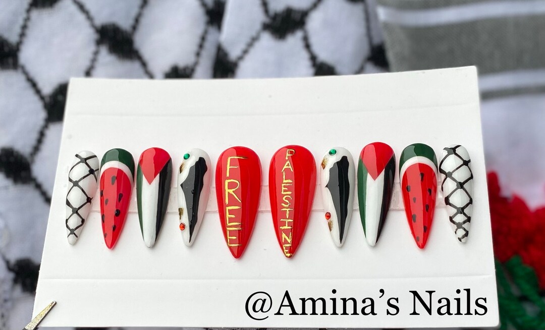 Palestine Stilleto Nails - Etsy