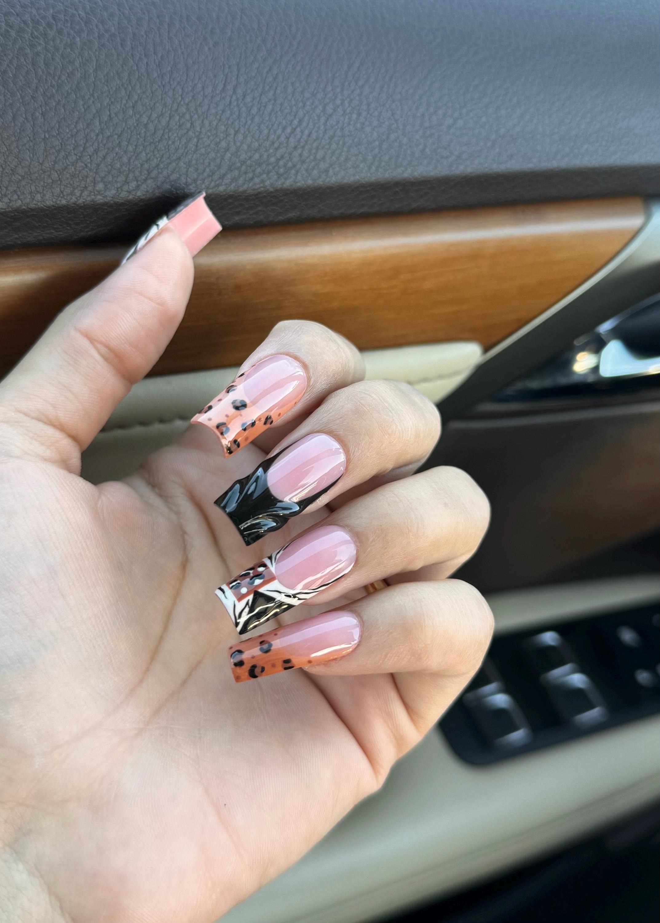 Brown Fall Nails | Classy Maximalist Nails - Etsy