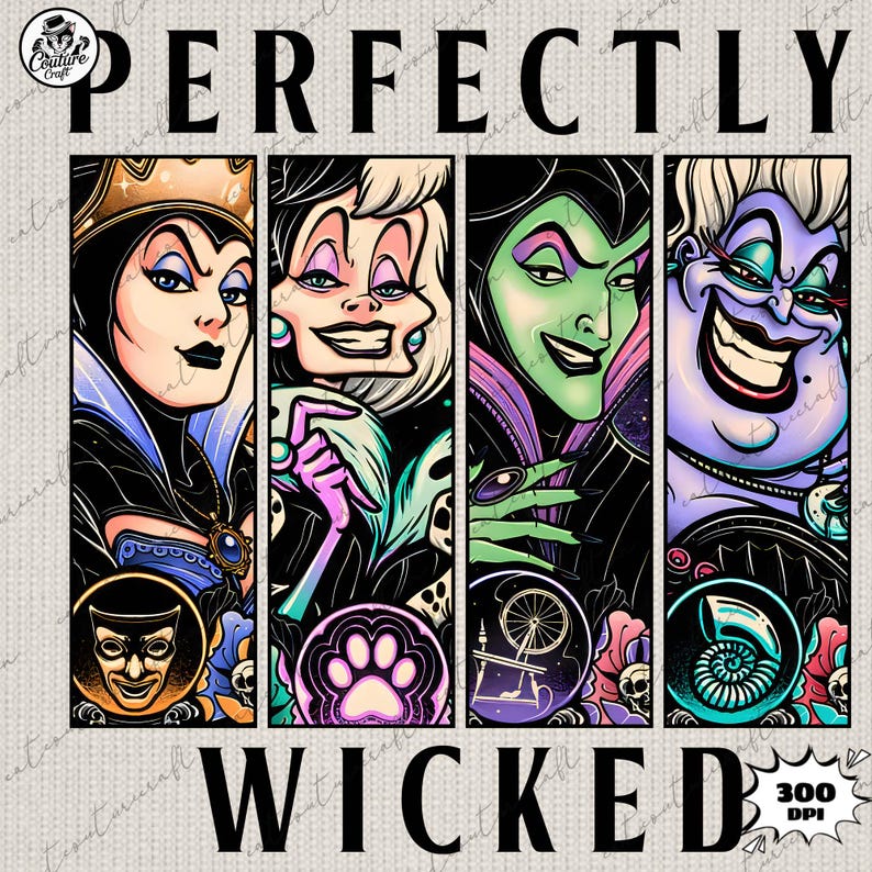 Villain Gang Png, Villains Png, Perfectly Wicked Bad Witches Club Png ...