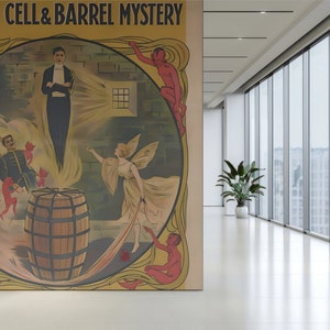 Vintage Harry Houdini Art, 1905 Escapism Poster, Magic Wall Decor ...