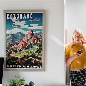 Colorado Poster Travel Airline Posters Nostalgia Mountain Aviation ...
