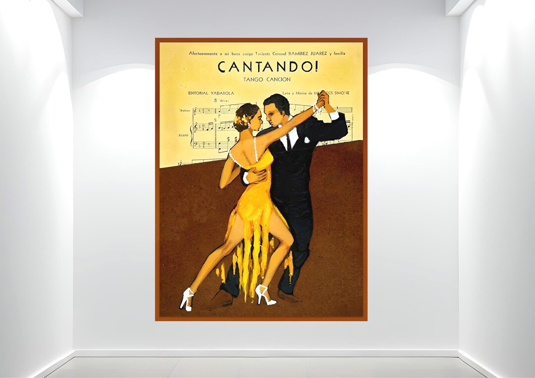 Vintage Tango Poster: Argentinian Dance Music Art Print (digital ...