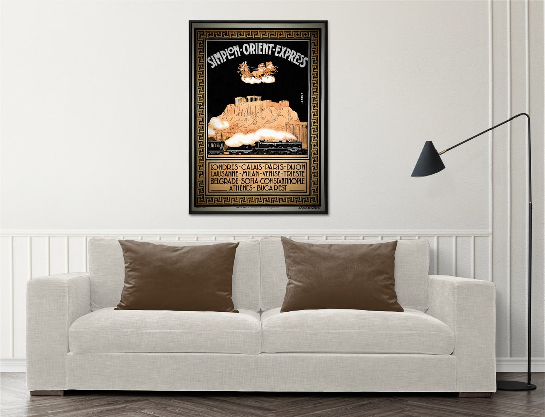 Vintage Orient Express Art, Nostalgic Travel Wall Decor, Train Print ...