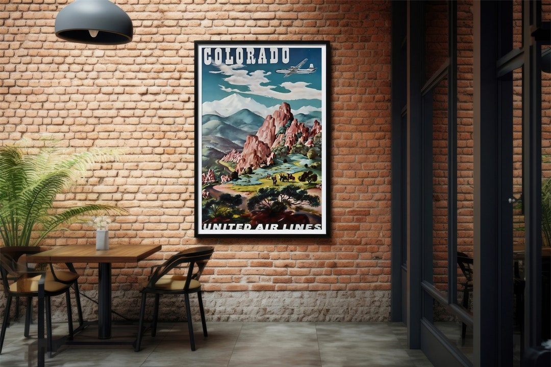 Colorado Poster Airline Posters Nostalgia Mountain Aviation Poster ...