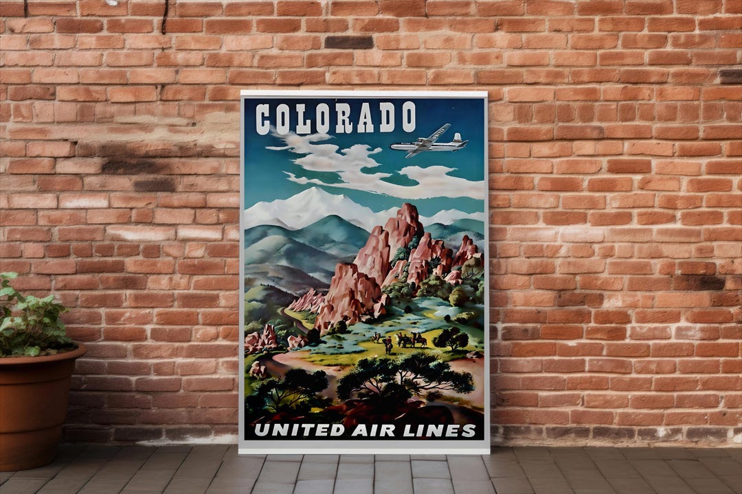 Colorado Poster Travel Airline Posters Nostalgia Mountain Aviation ...