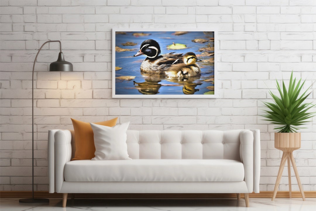 Delightful Wood Duck Wall Art, Duck and Duckling Wall Decor, Wildlife ...