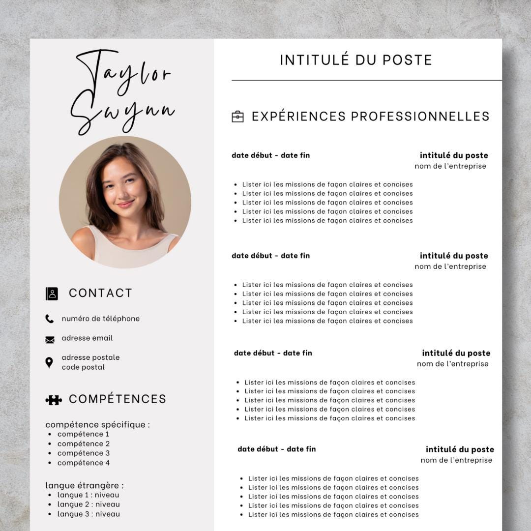 Editable Resume Template, Minimalist Resume, One Page Resume, Editable ...